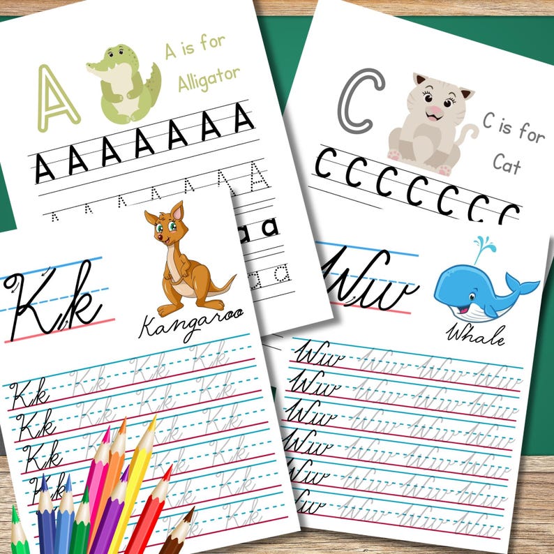 Alphabet and Cursive Writing Worksheets - Printable Handwriting Bundle ...