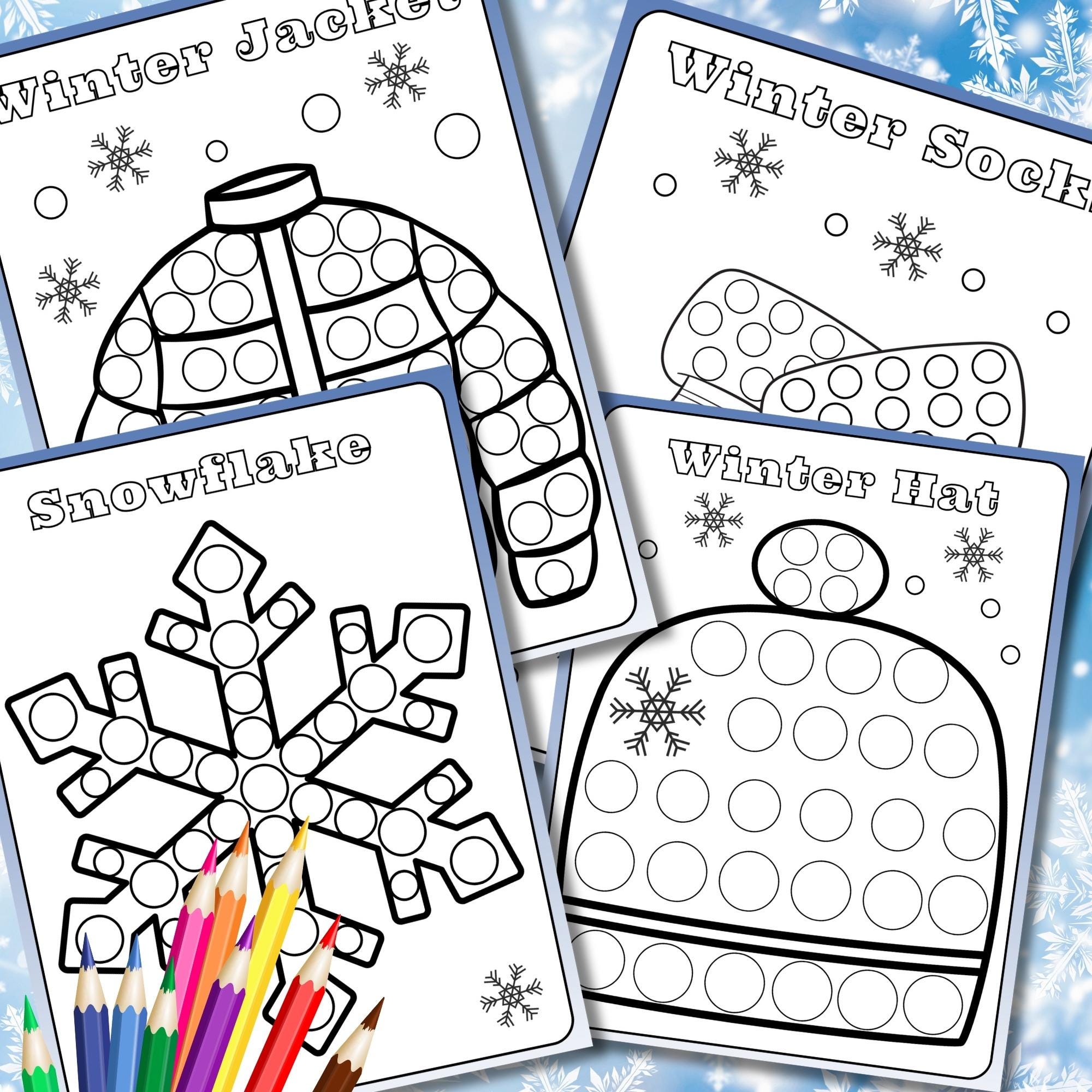 Printable Winter Dot Marker Kids Activities - Christmas Craft Pages ...