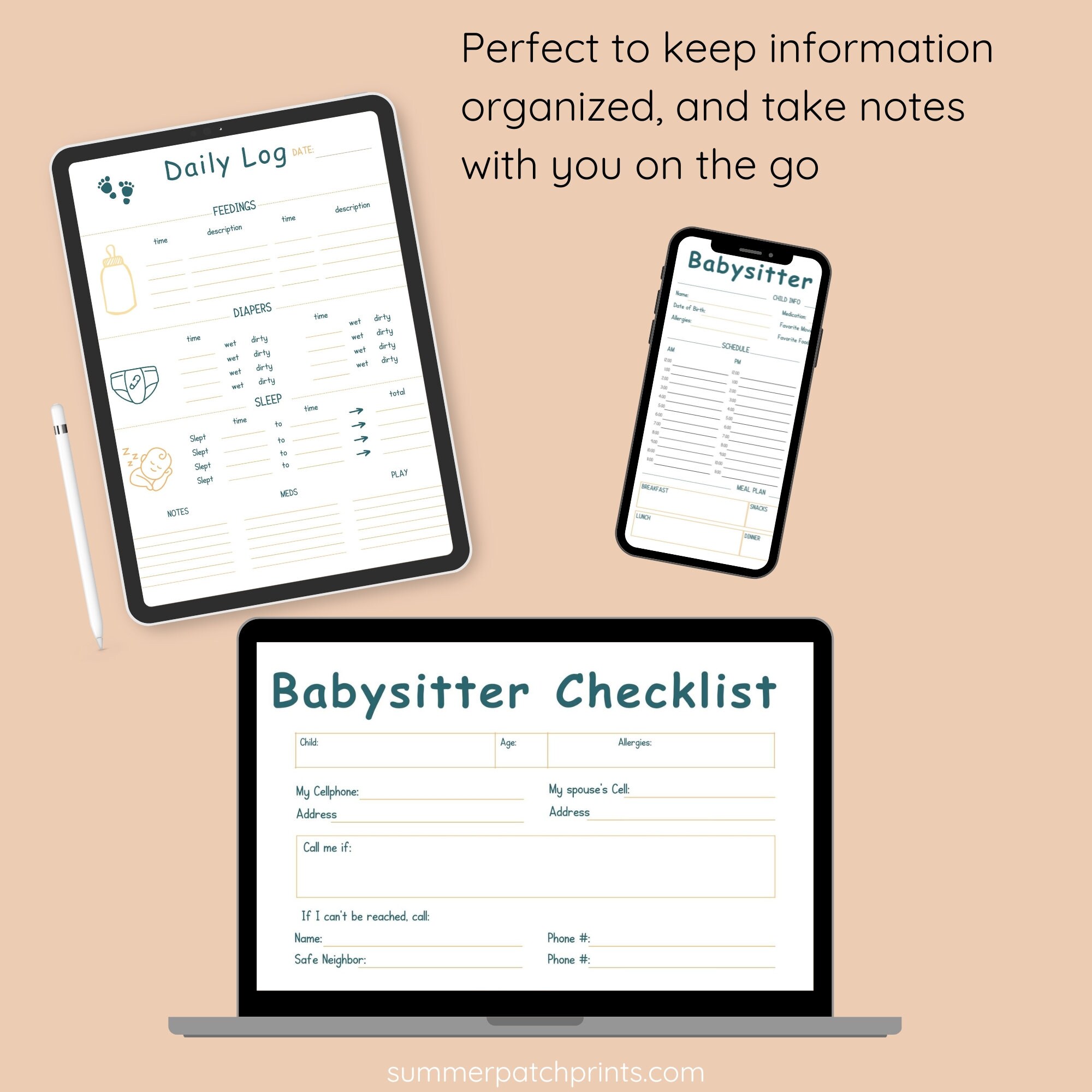 Babysitting Binder, Printable Planner for Babysitter, Babysitting Kit ...