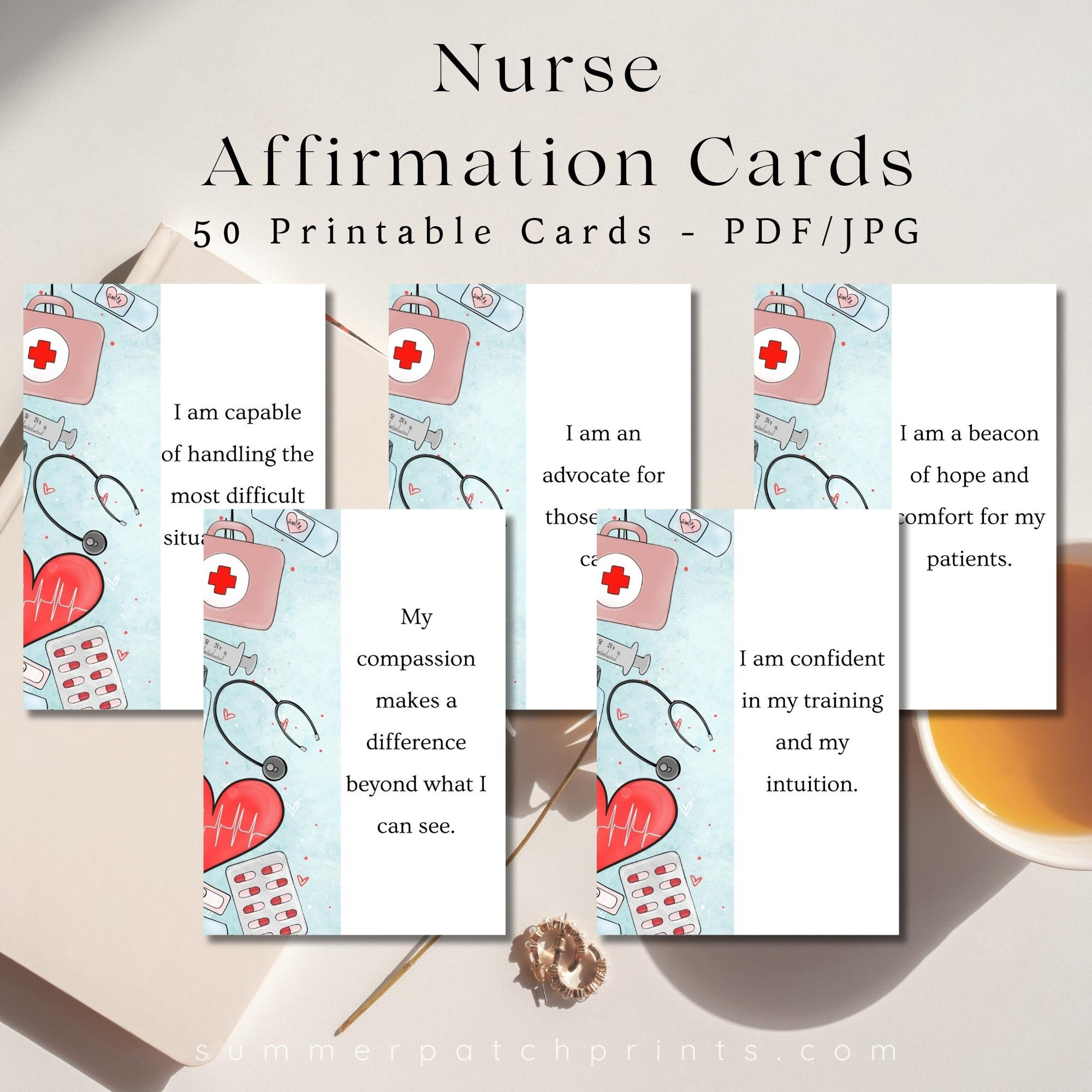 Nurse Affirmation Cards, Printable Affirmation Cards, Positive ...
