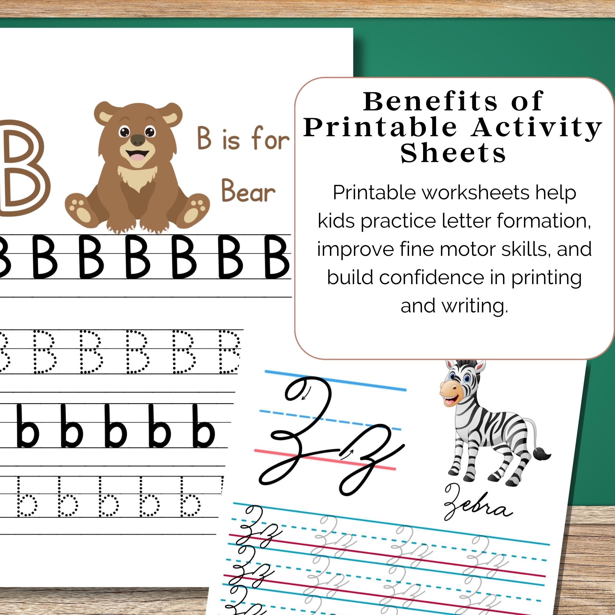 Alphabet and Cursive Writing Worksheets - Printable Handwriting Bundle ...