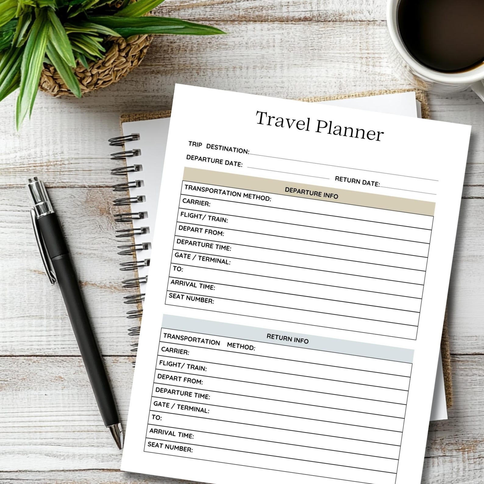 Printable Travel Planner, Vacation Planner for Summer, Travel ...