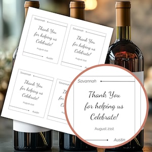 Printable Custom Wine Bottle Labels, Printable Wedding Wine Labels ...