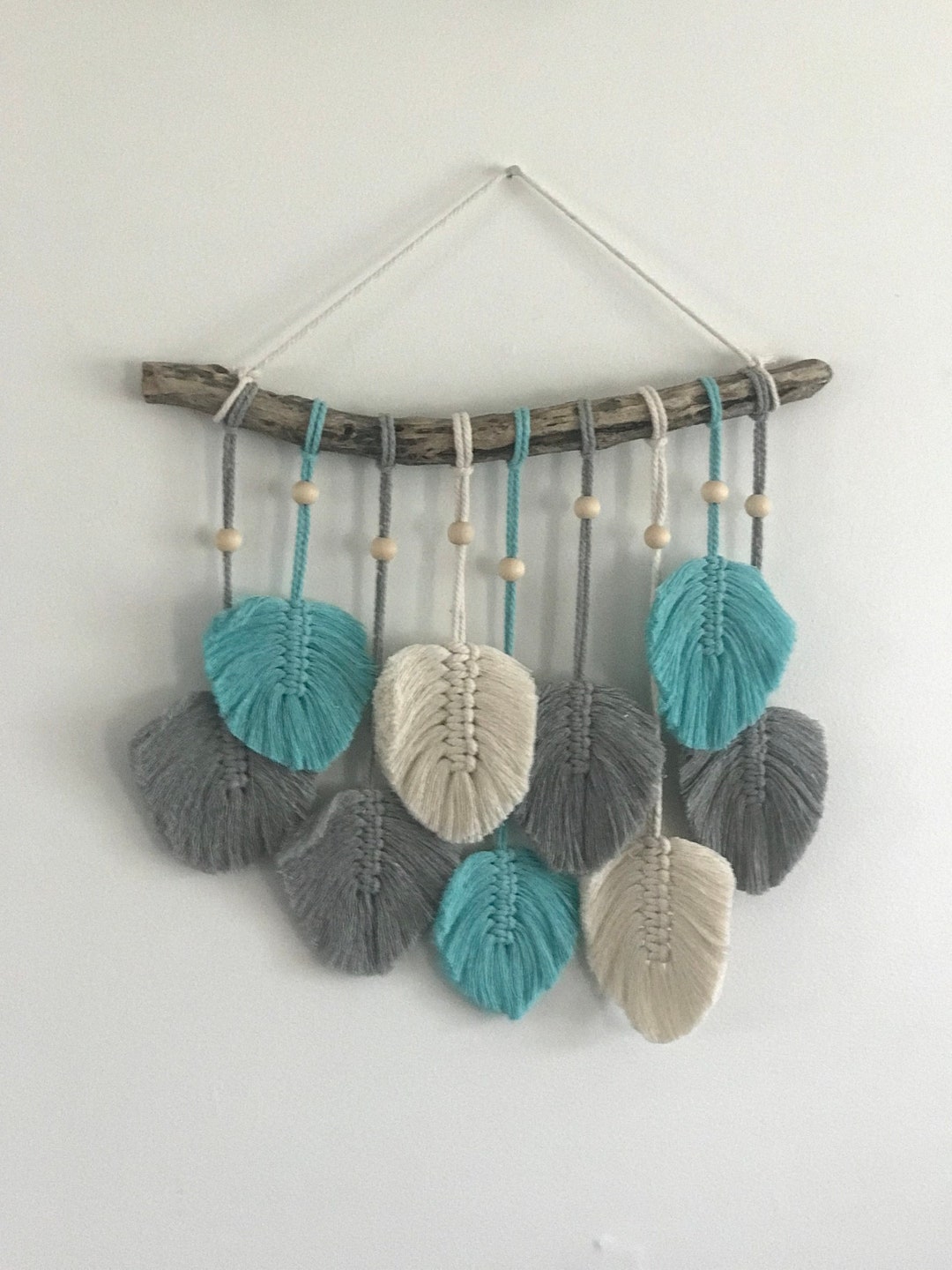 Handmade Macrame Leaf Wall Hanging - Etsy