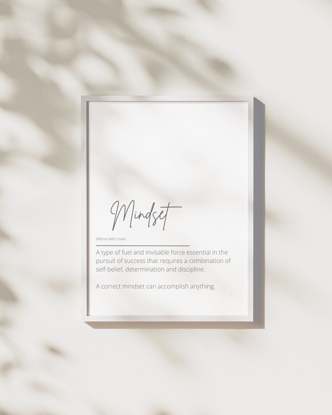 Mindset Definition Poster Printable Wall Art Instant Download Digital ...