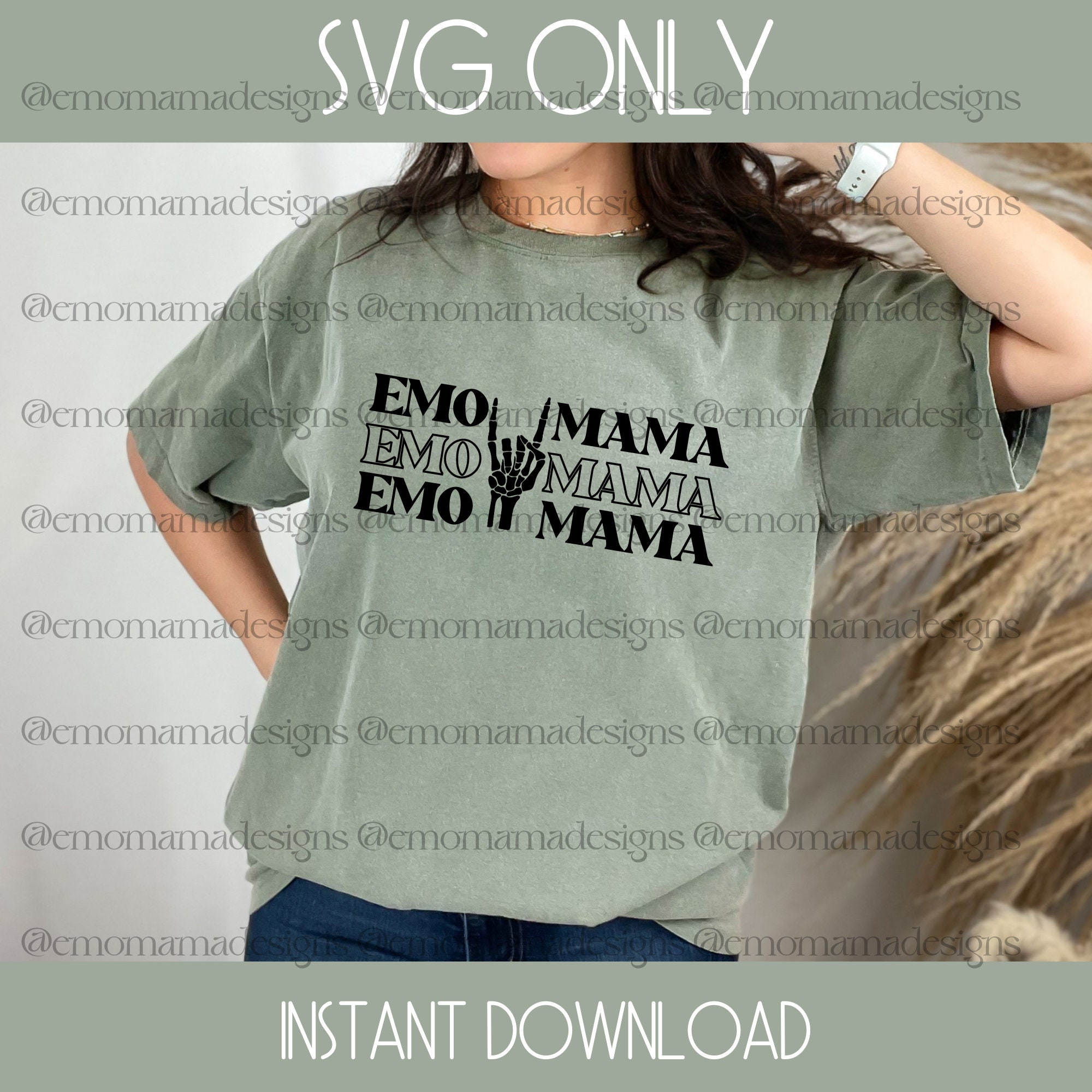 Emo Mama Emo Mama SVG Mama SVG Mothers Day SVG Mothers Day Gifts Emo ...