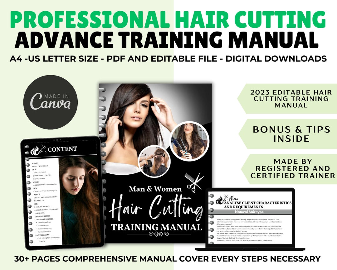 Hair Cutting Manual for Hair Stylists, Women & Mens Cuts, Beginner ...