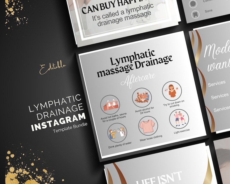 Lymphatic Drainage Post-surgery Instagram Templates: Massage Therapist ...