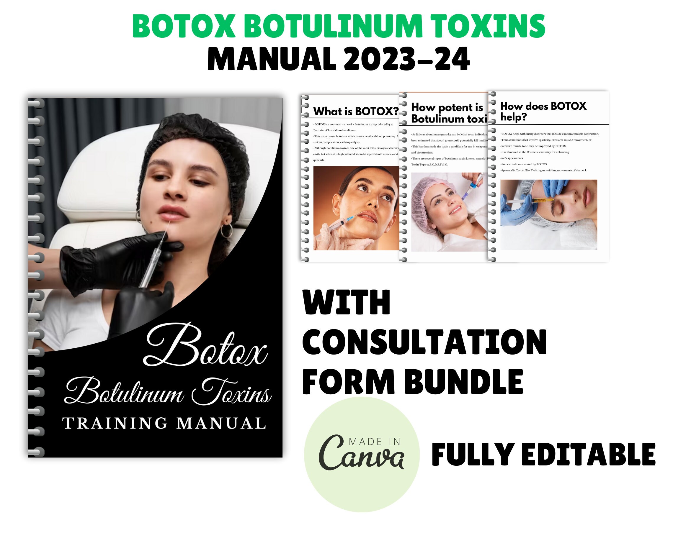 Advance Botox Botulinum Toxins Training Manual, Botox Guide, Neurotoxins, Student Guide, Nurse ...