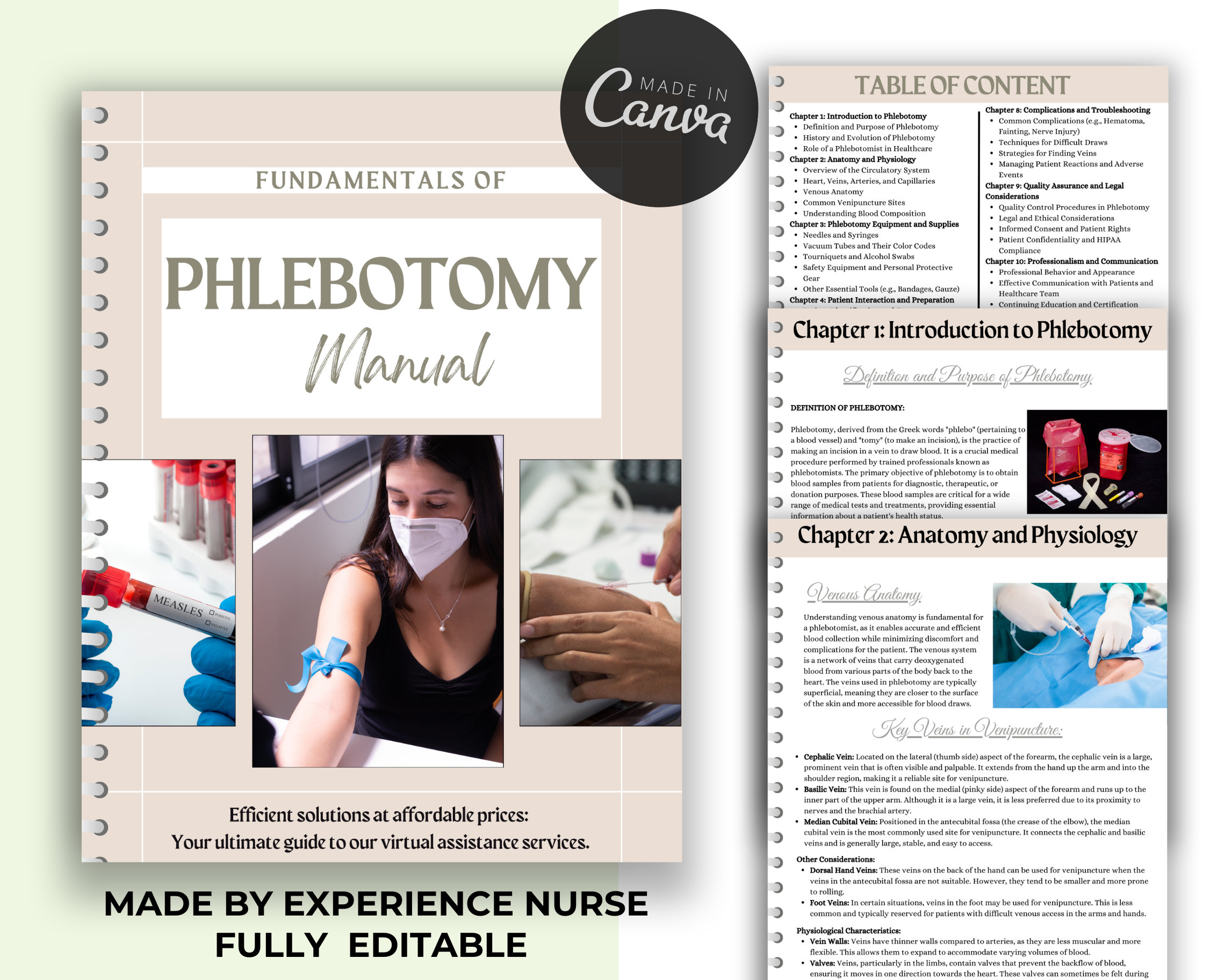 Phlebotomy Training Manual: Editable Beauty Training Resources (canva ...