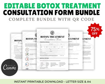 Botox and Filler Consultation Form, Botox Consent Form, Client Intake ...