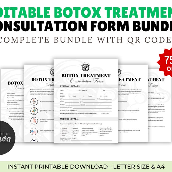Botox Consent Form and Face Chart - Etsy
