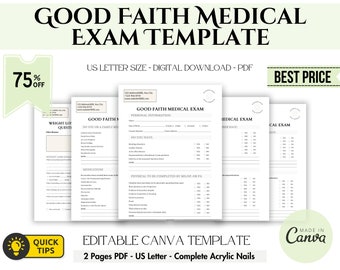 Good Faith Medical Exam Template V2 Aesthetic Injectables Laser Peel ...