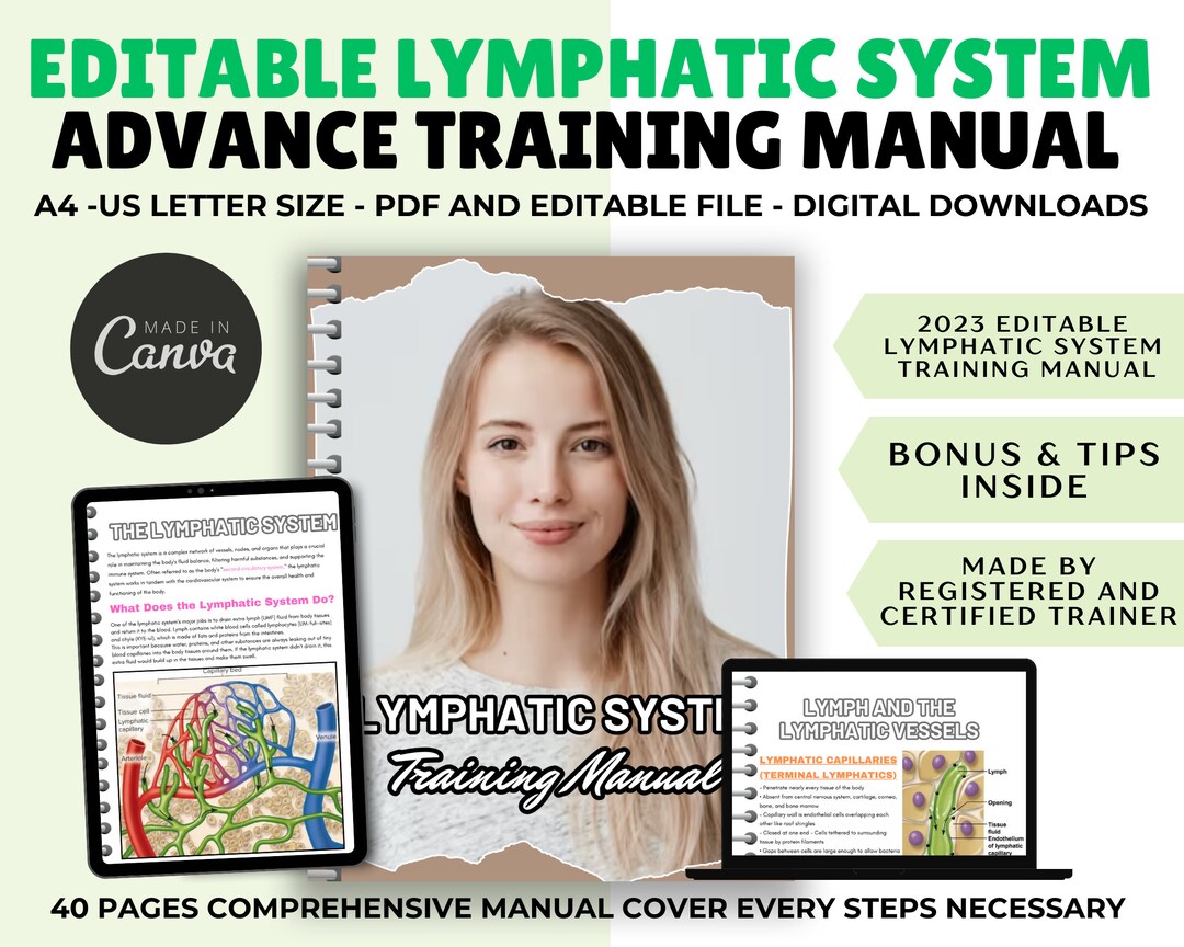 Lymphatic Drainage Training Manual: Editable Course Ebook (canva ...