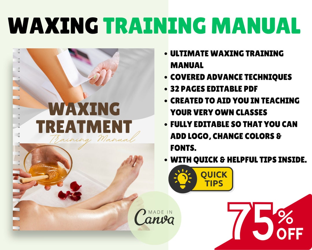Editable Advance Intimate Waxing Training Manual, Body Waxing Training