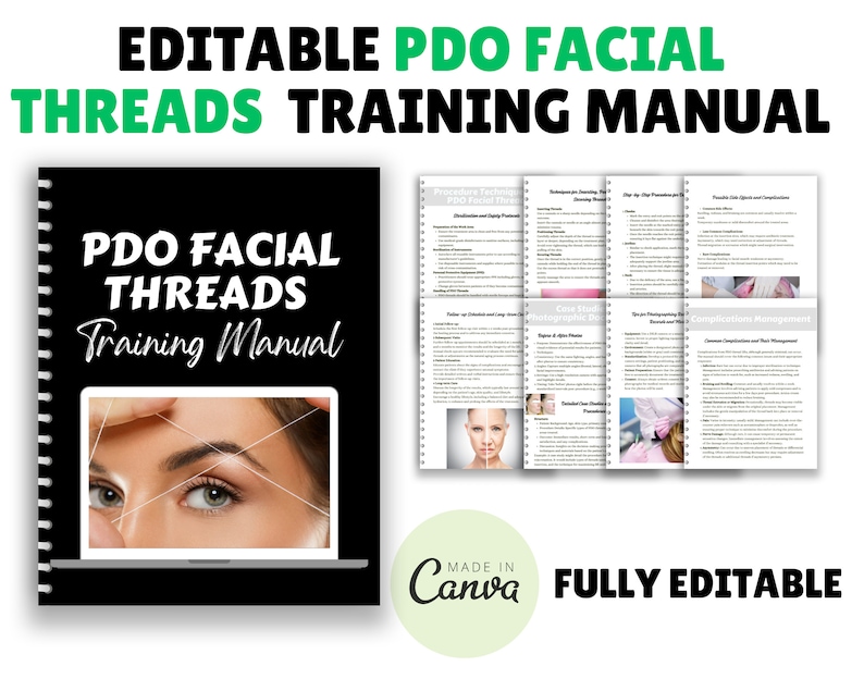 PDO Facial Threads Training Manual, Beginners Thread Lifts, PDO Training Guide, Training Course ...