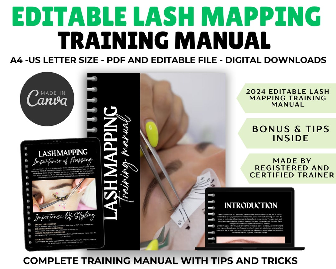 Lash Mapping Student Handbook, Lash Map Training Guide, Lash Maps ...