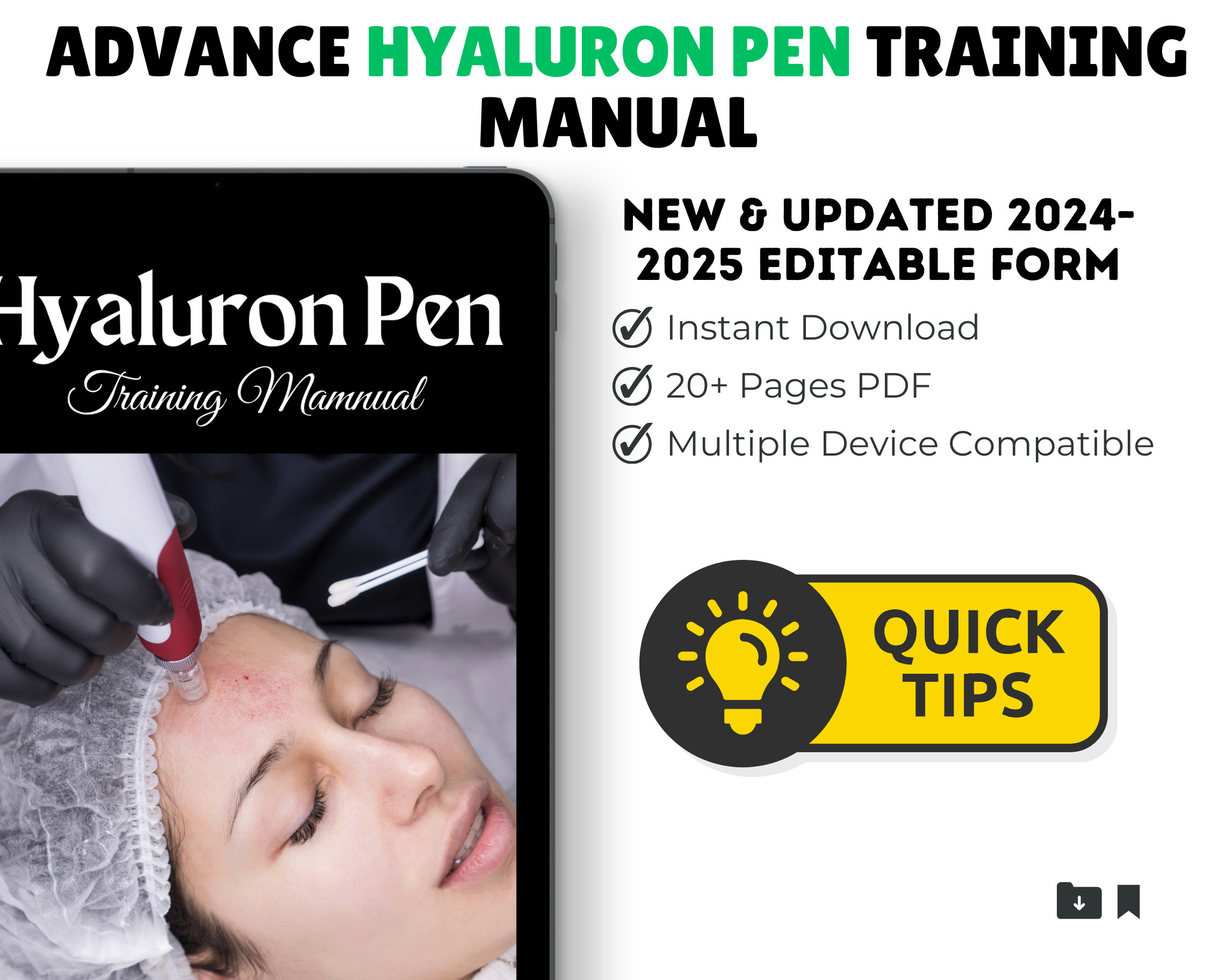 Hyaluron Pen Training Manual, Lip Mapping, Certificates, Diploma, Fat ...