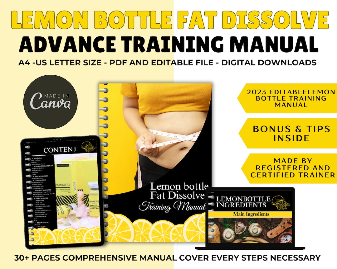 Lemon Bottle Fat Dissolving Training Manual, Lemon Bottle Fat Dissolve, Editable Lipolysis ...