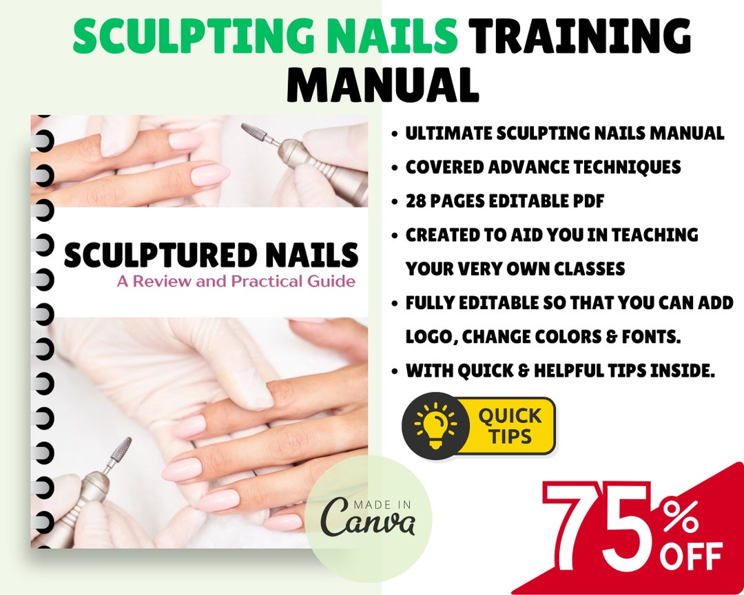 Editable Sculpting Nails Training Manual, Editable Nail Course for Nail ...