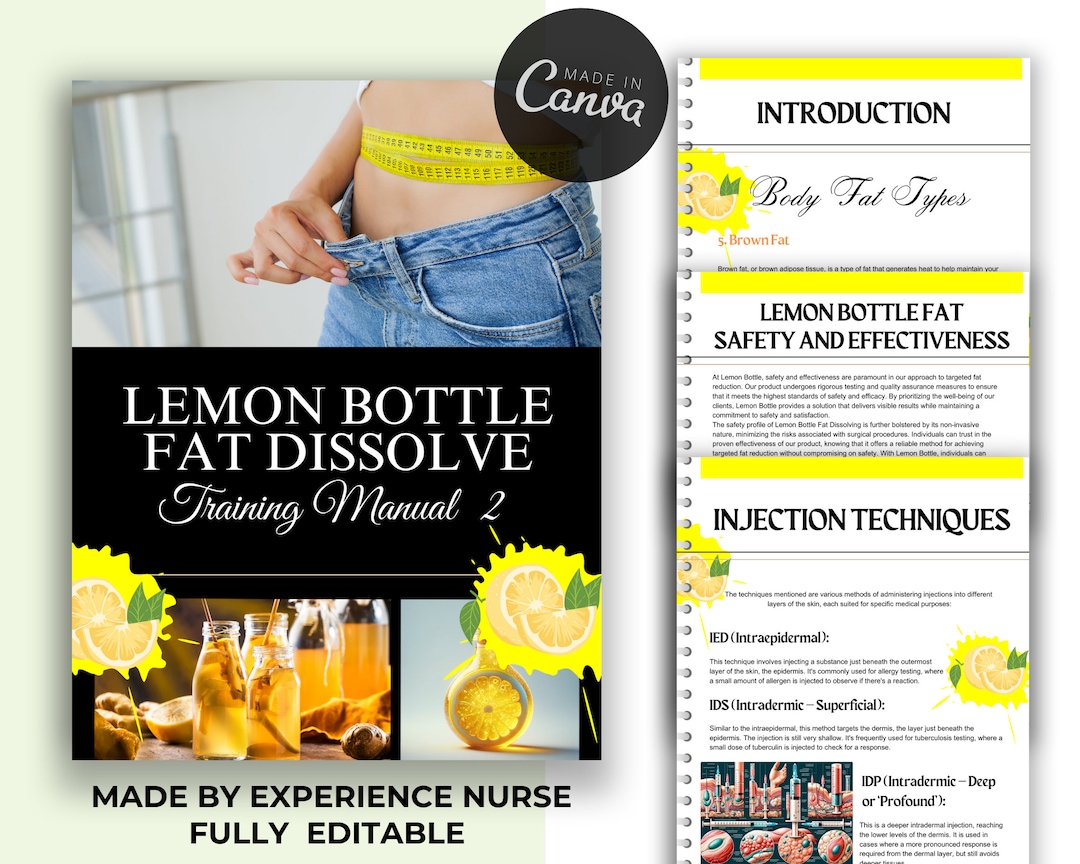 Lemon Bottle Fat Dissolve Training Manual: Lipolysis & Mesotherapy ...