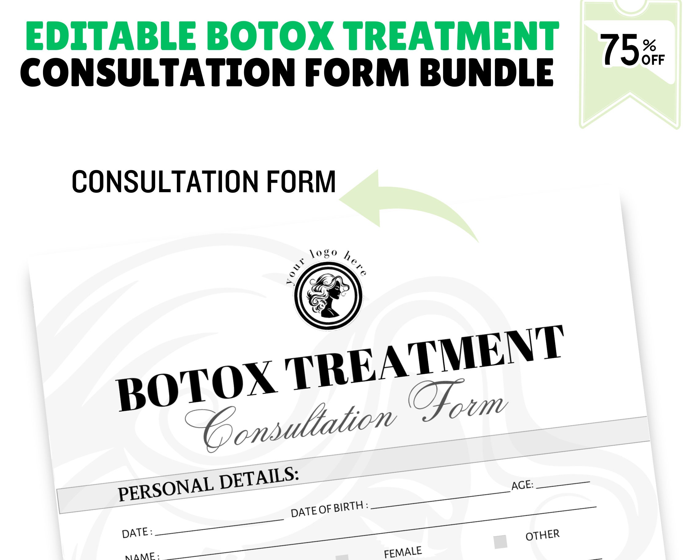 Botox and Filler Consultation Form, Botox Consent Form, Client Intake ...