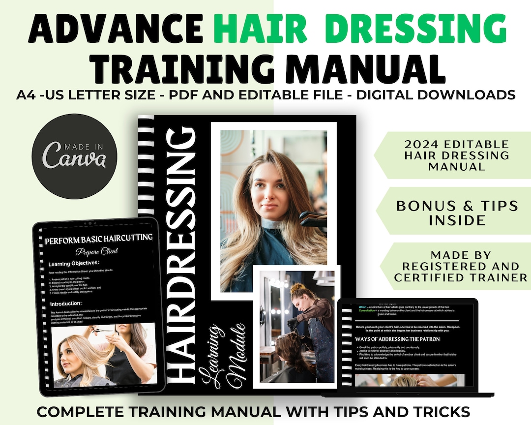 Hair Dressing Training Manual: Hair Extension Business Guide (canva ...