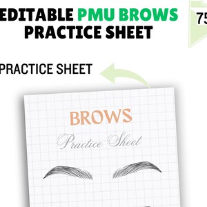 Microblading Brow Patterns, Hair Strokes Practice, Transition Patterns ...