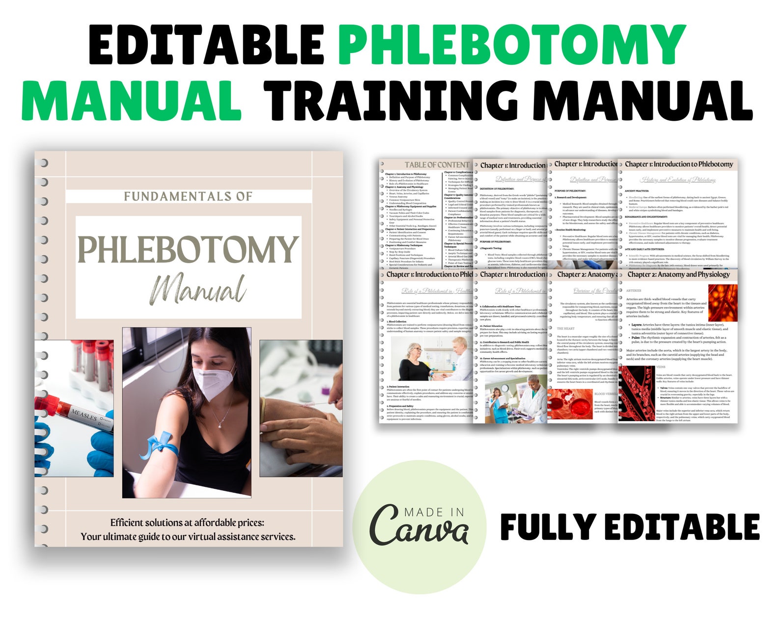 Phlebotomy Training Manual: Editable Beauty Training Resources (canva ...