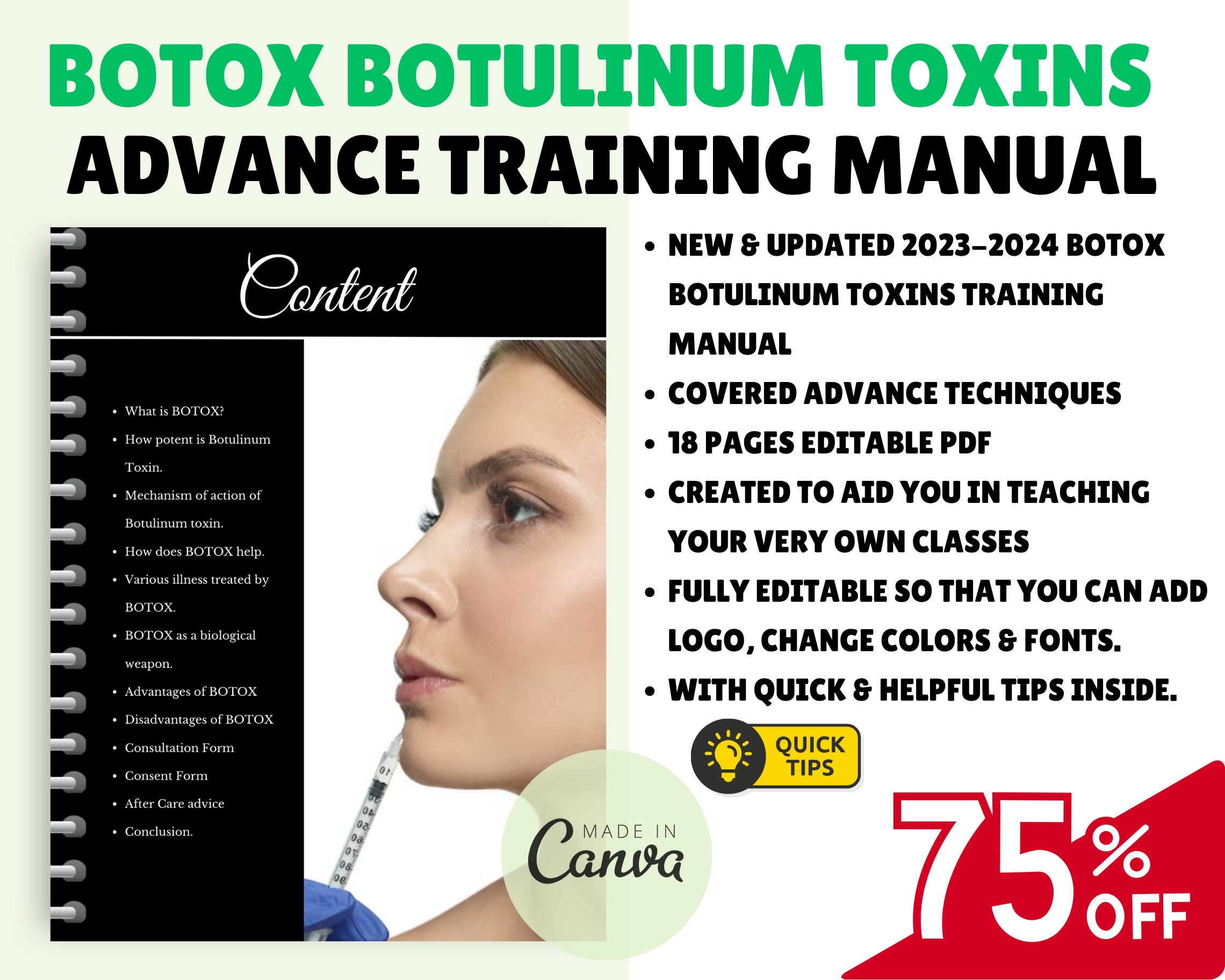 Advance Botox Botulinum Toxins Training Manual, Botox Guide ...