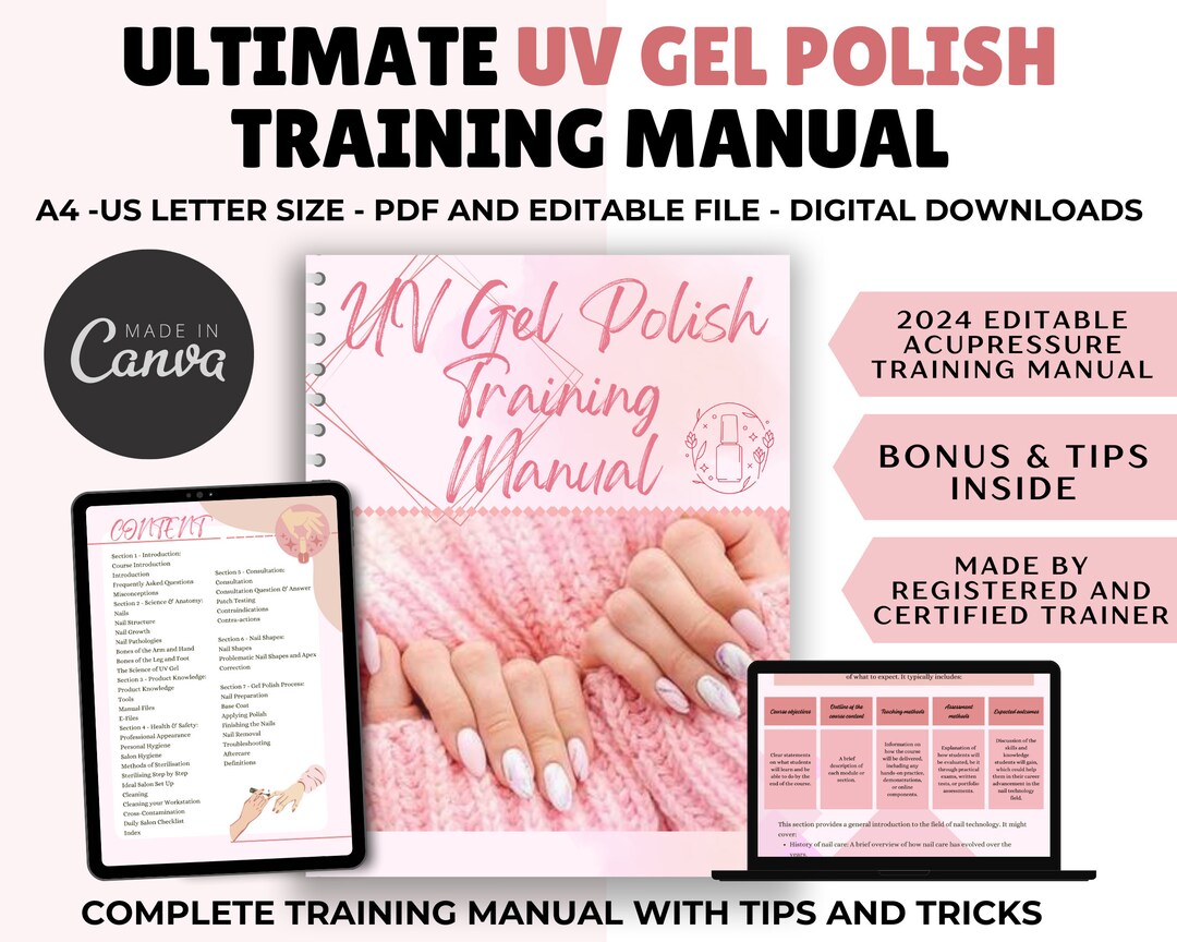 Gel Polish Manual, Nail Training Manual, Builder Gel (BIAB) Editable, Gel Nail Polish, Gel Nail ...