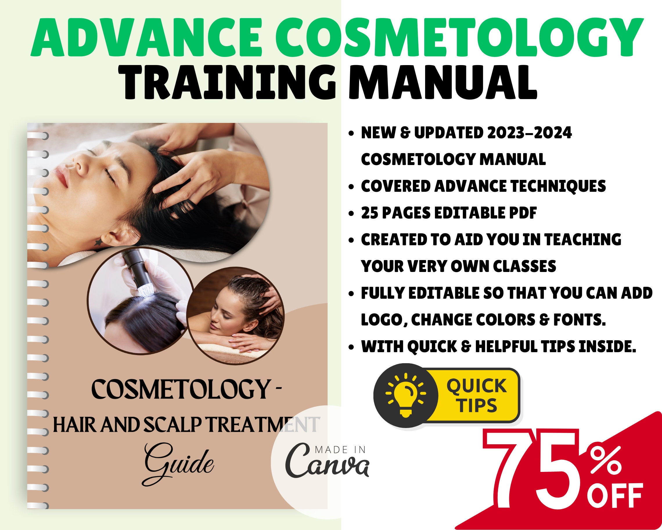 2024 Cosmetology - Hair and Scalp Treatment Ultimate Training Manual ...