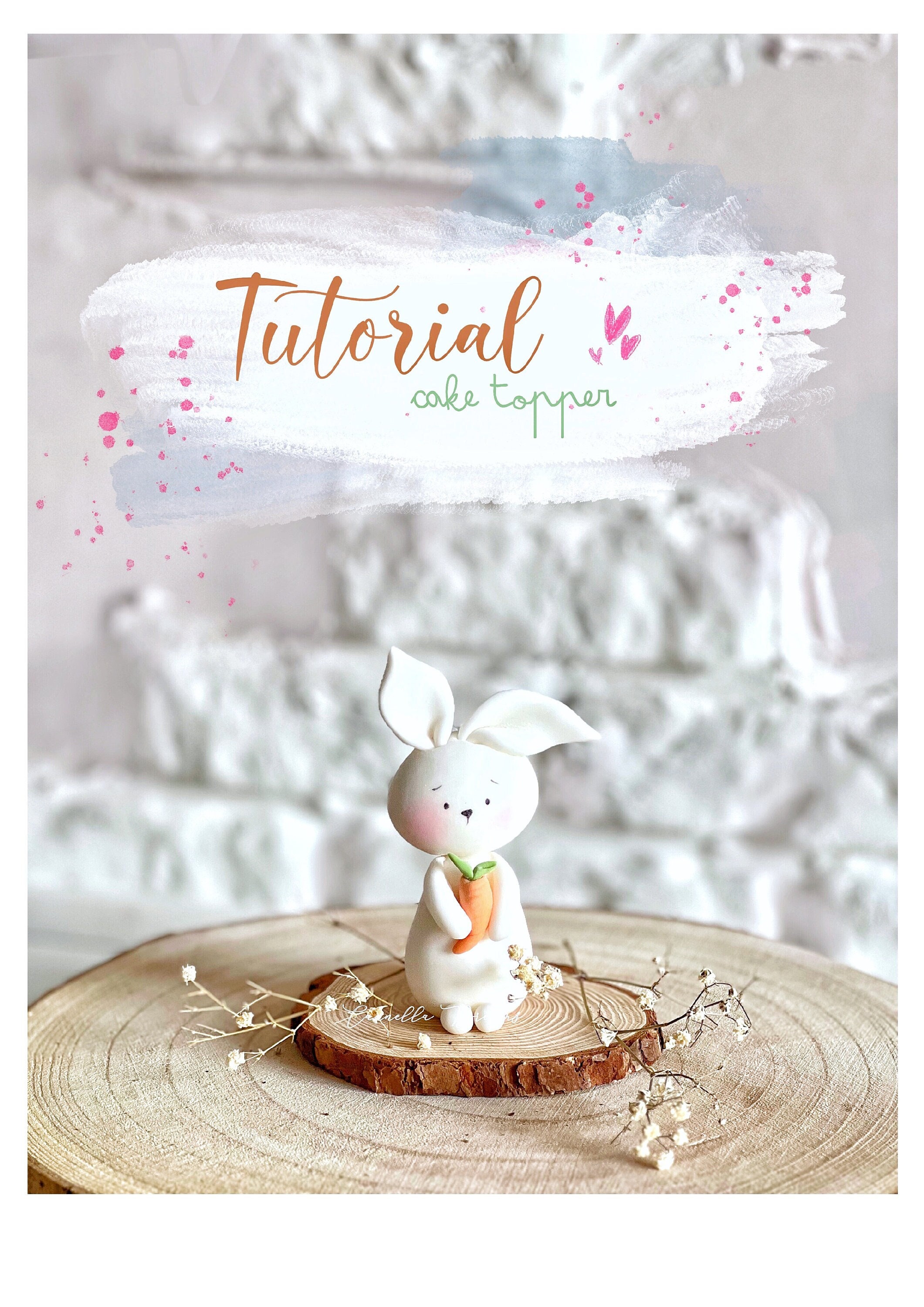 Fondant Rabbit Cake Topper Video Tutorial PDF Template-sugar Rabbit ...