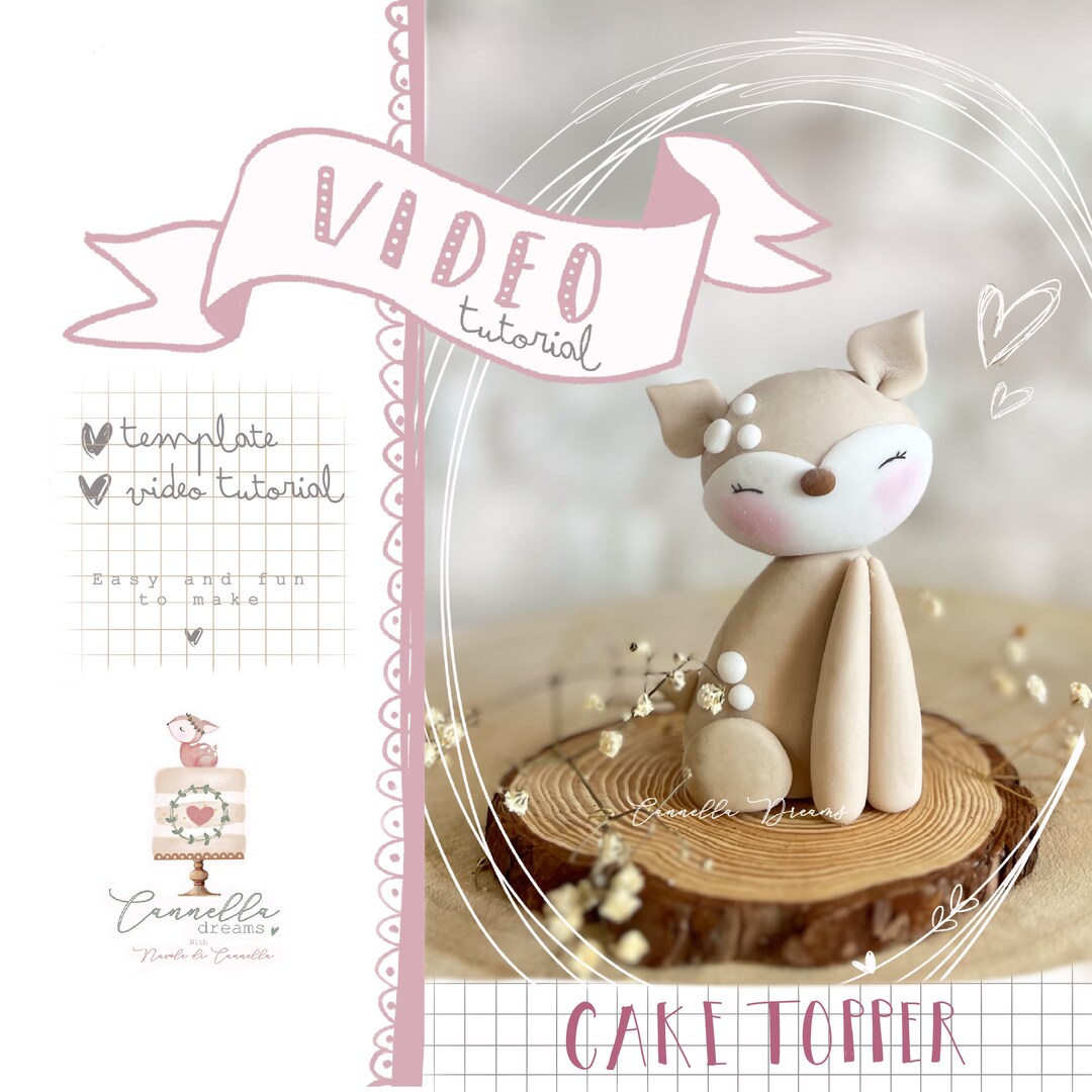 Fondant Deer Cake Topper Video Tutorial PDF Template-sugar Deer ...