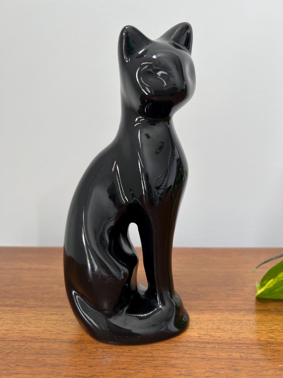 Vintage MCM Black Cat Figurine - Etsy