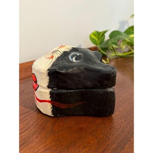 Vintage Paper Mache Cat Head Box - Etsy