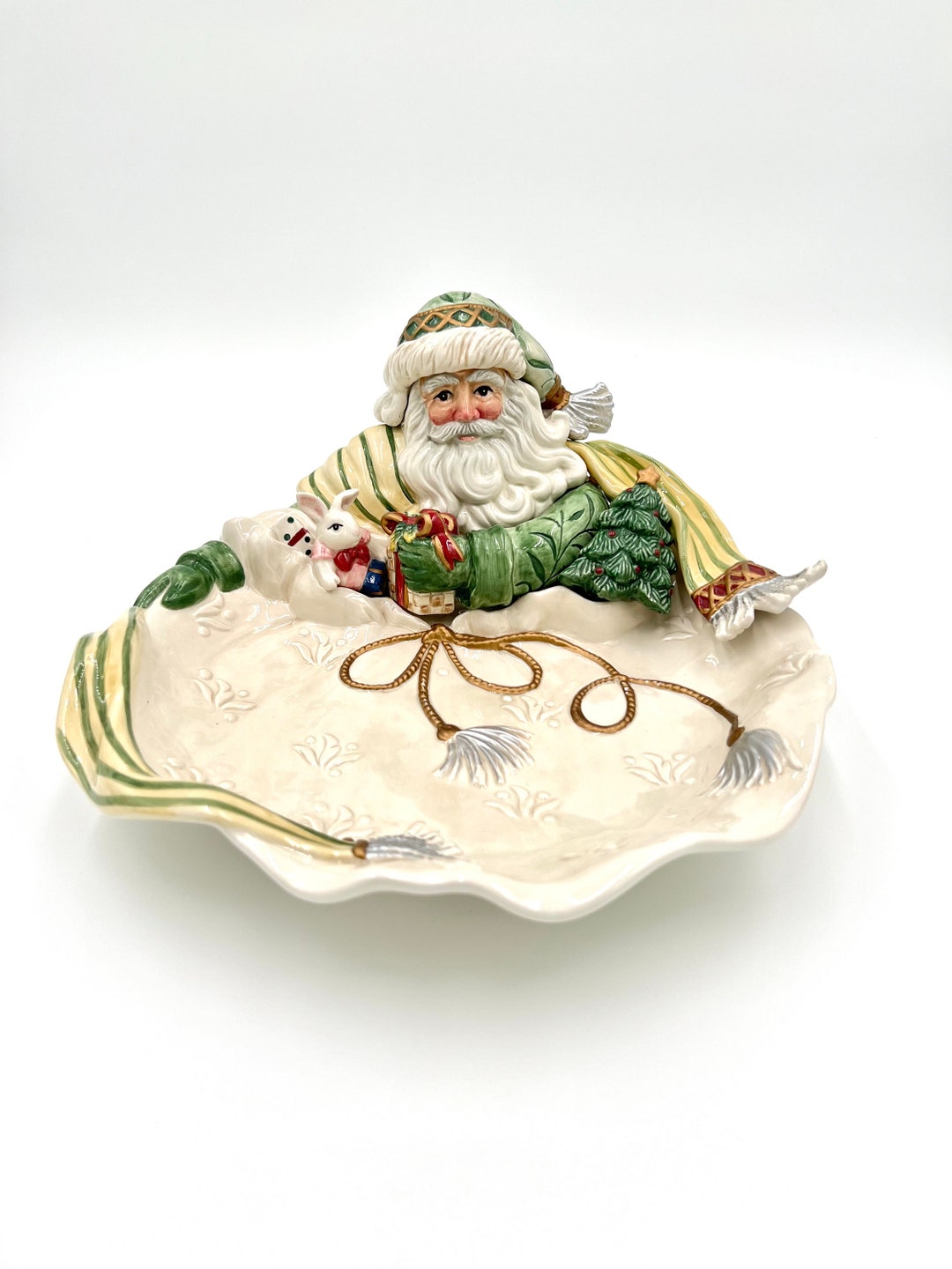 Fitz and Floyd Gregorian Santa Serving Dish - Etsy