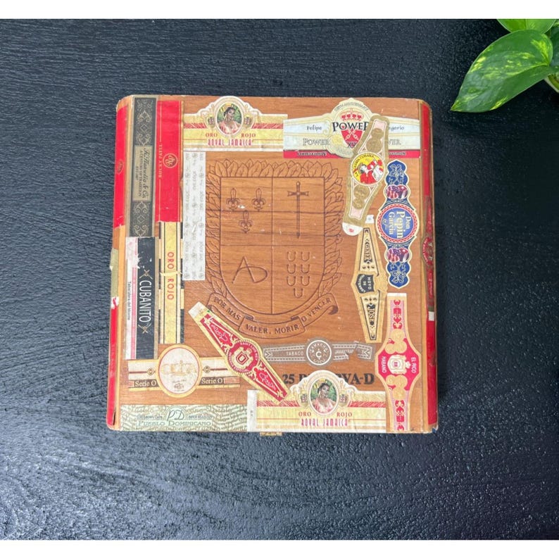 Vintage Decorated Cigar Box - Etsy