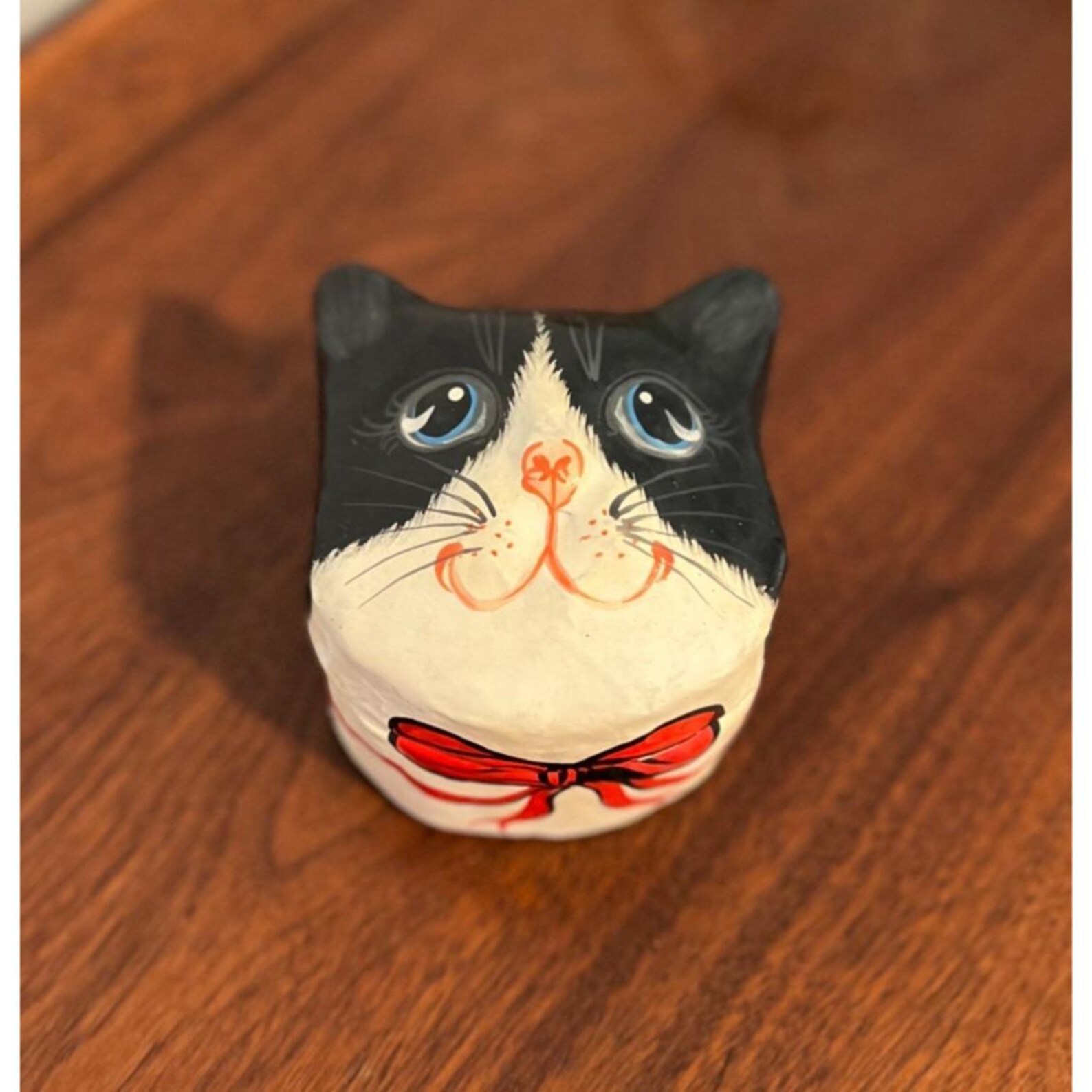 Vintage Paper Mache Cat Head Box - Etsy