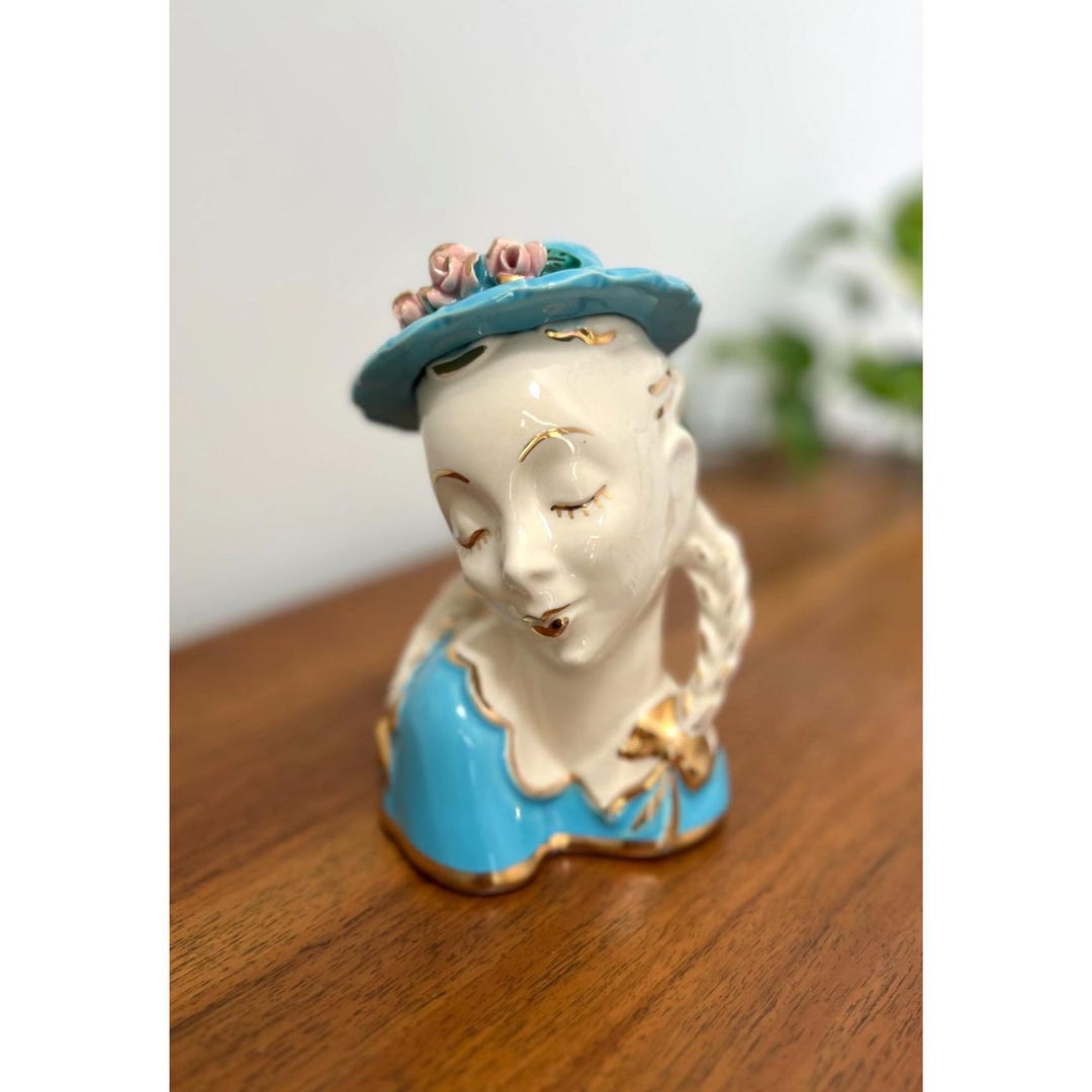 Vintage Lady Head Planter - Etsy