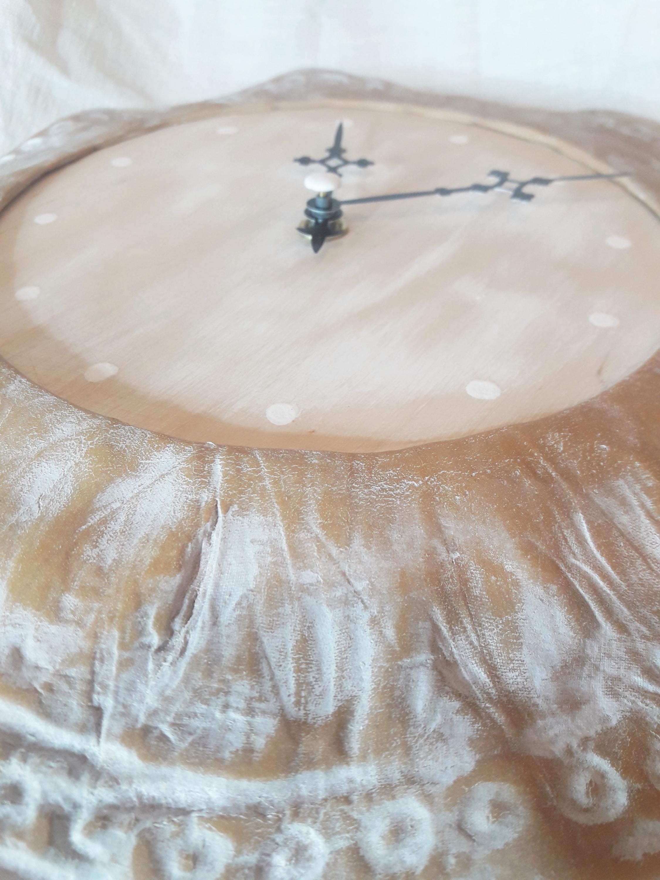 Wall Clock Country Style Terracotta Wall Decor White Clock Original ...