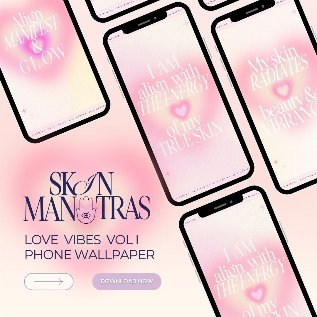 Phone Wallpaper Bundle Skin Mantras Love Vibes Aura Gradient ...