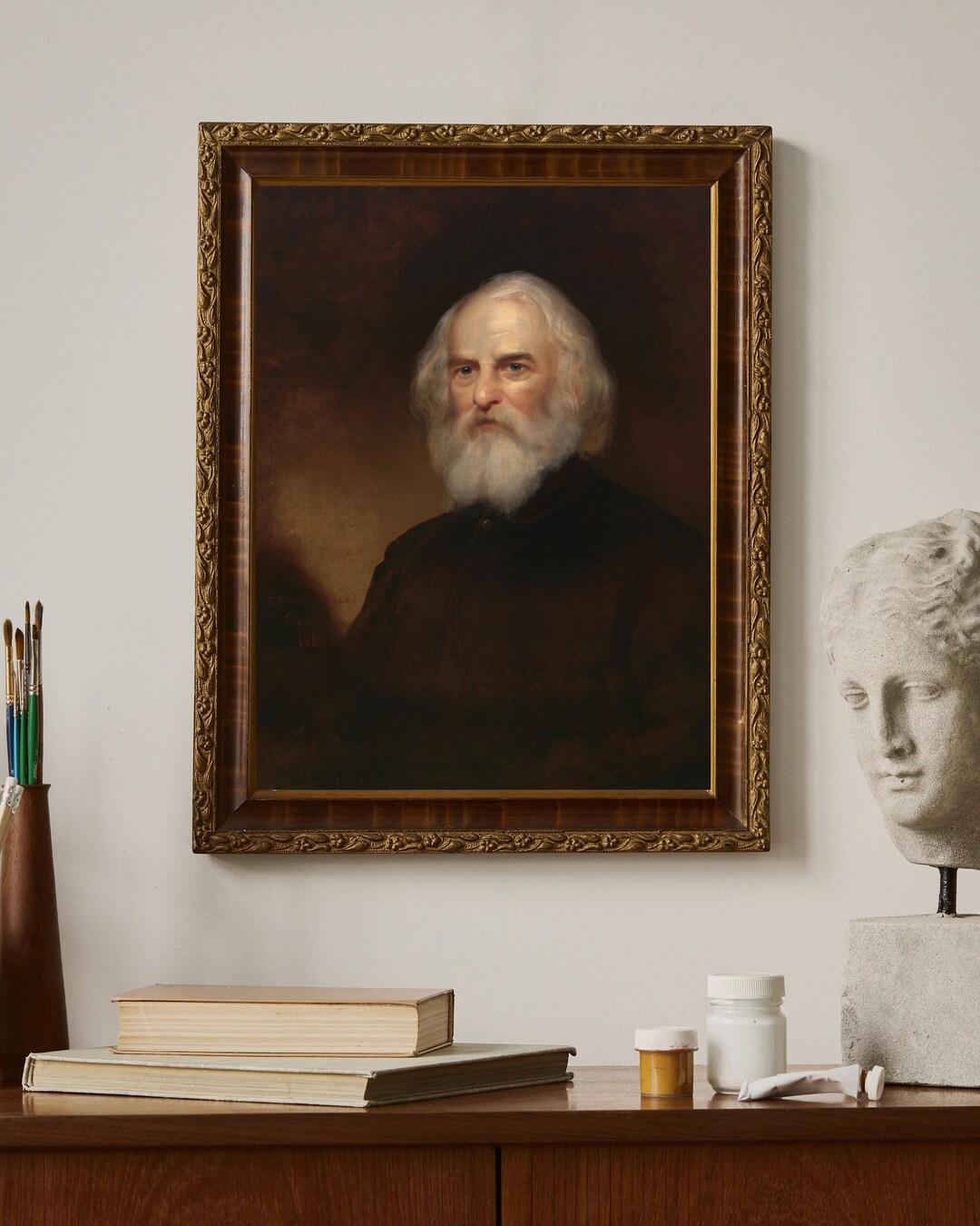 Henry Wadsworth Longfellow by Thomas Buchanan Read 1869 Print on Canvas ...