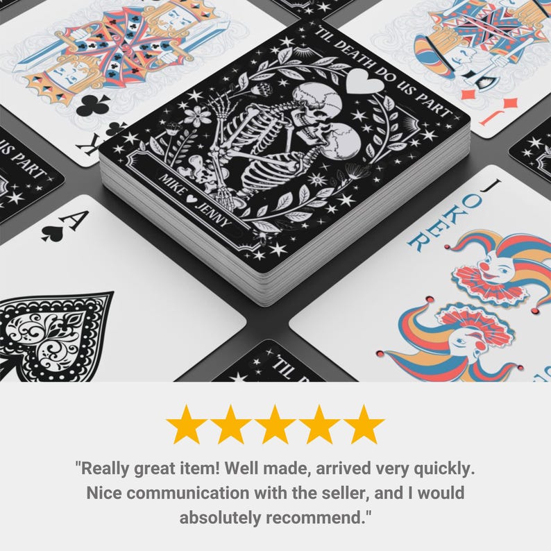 Til Death Do Us Part Personalized Playing Cards Gothic Couple Poker ...