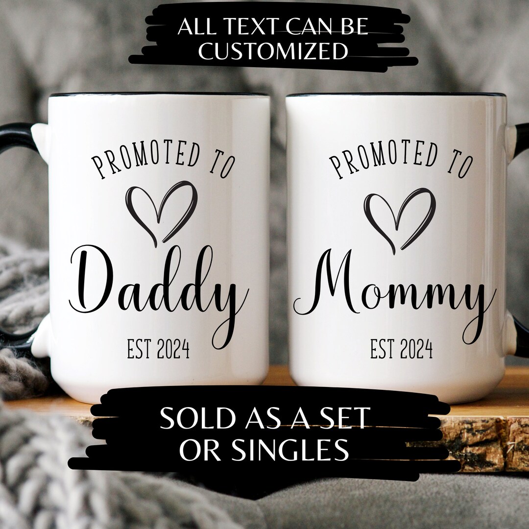New Daddy and New Mommy Coffee Mug Gift Set, Gift for New Parents ...