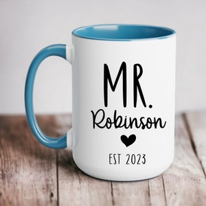 Personalized Mr and Mrs Coffee Mugs, Custom Mr Mrs Coffee Mugs, Husband ...