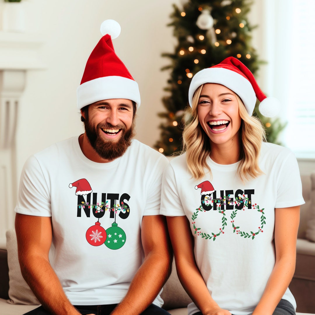 Funny Chest Nuts Matching Couple Christmas T-shirts - Etsy