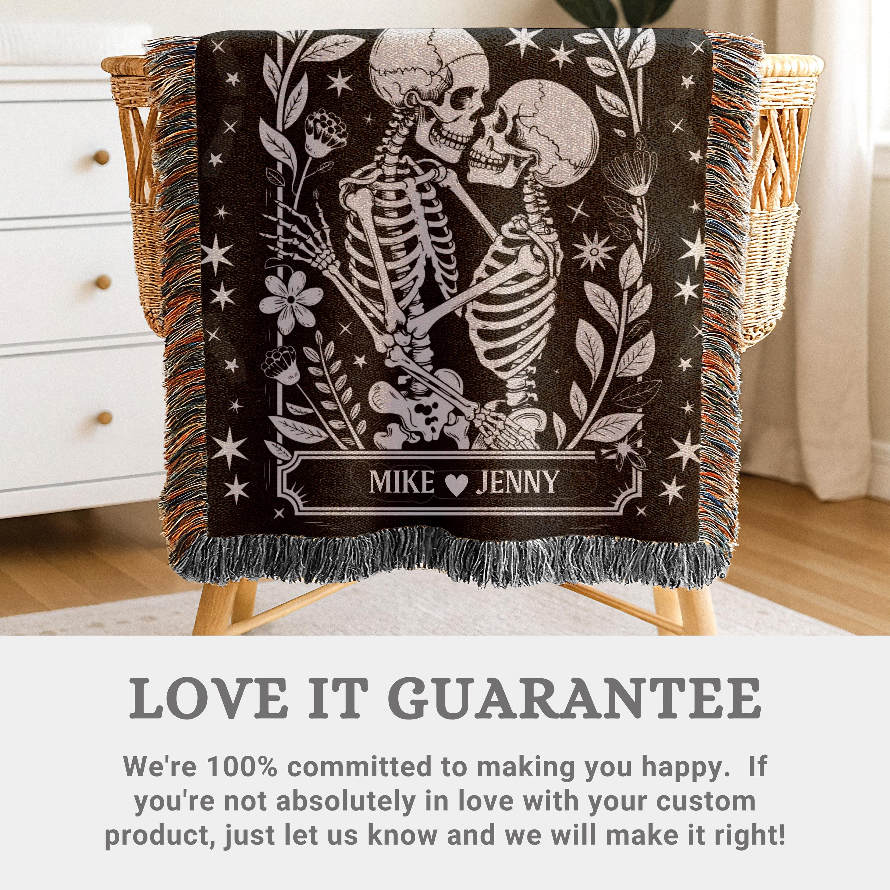Til Death Do Us Part Couple Blanket Personalized Gothic Skeleton ...
