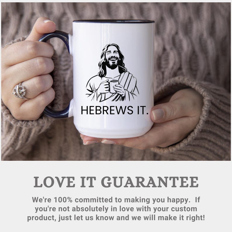 Funny Christian Mug, How Does Jesus Make His Coffee? HEBREWS IT, 15oz ...