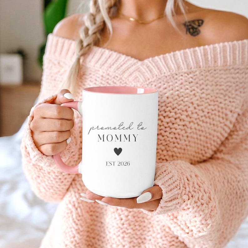 Personalized Minimalist Mom & Dad Mug Set New Parents Gift Custom Mommy ...